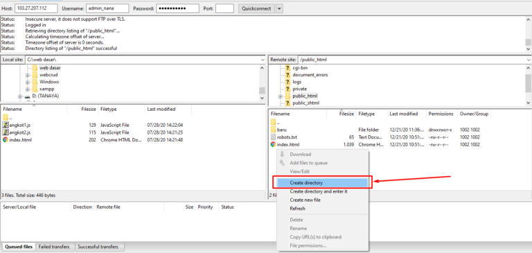 File Management Filezilla - Knowledge Base Jagoan Hosting Indonesia